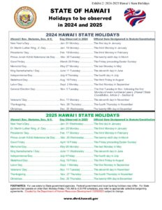 Exhibit 2 State Holidays 2024 2025 - The Office of Hawaiian Affairs (OHA)